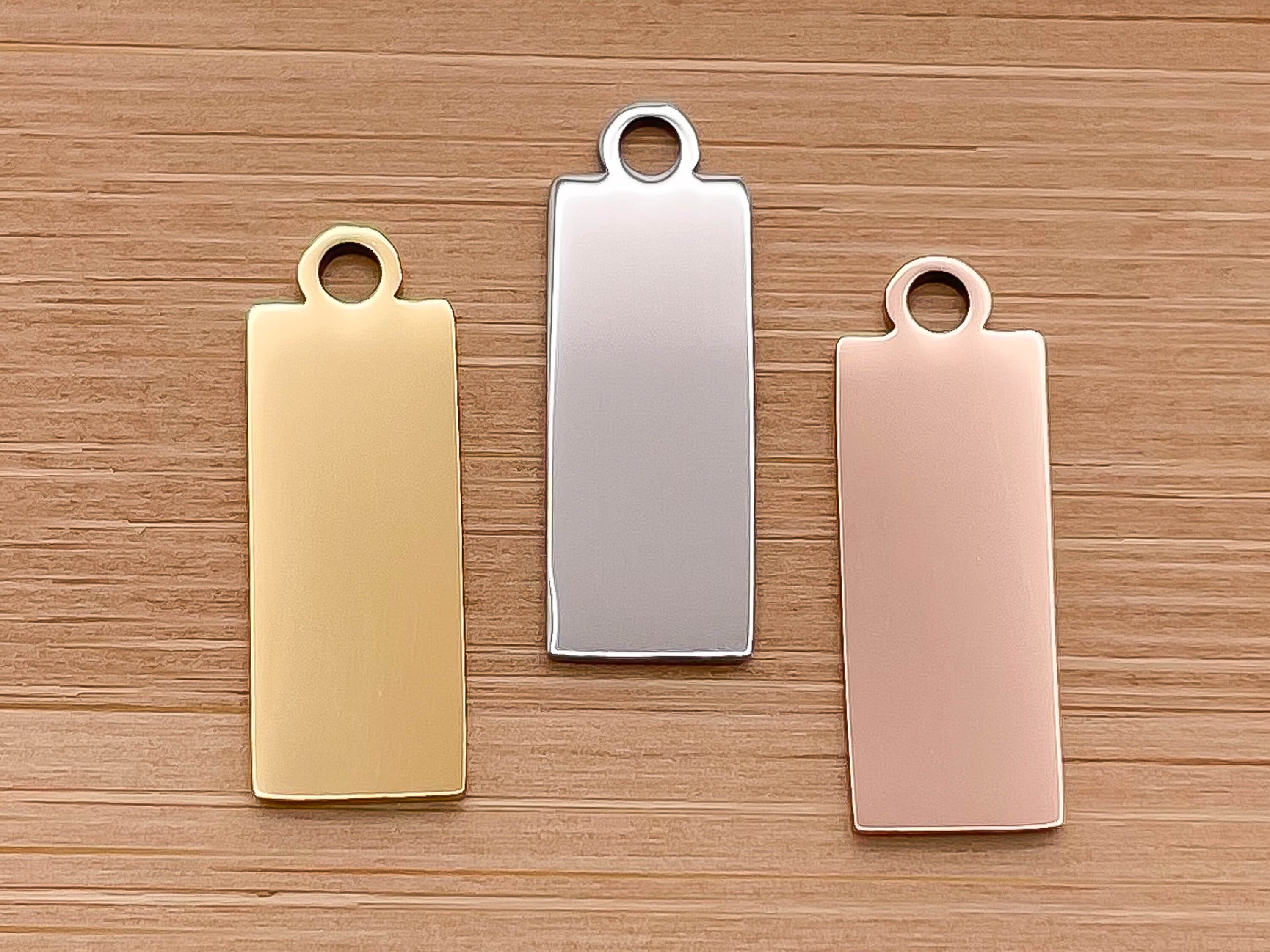 Vertical Steel Tags- Package of 10- Stainless- Charms- High Quality ...