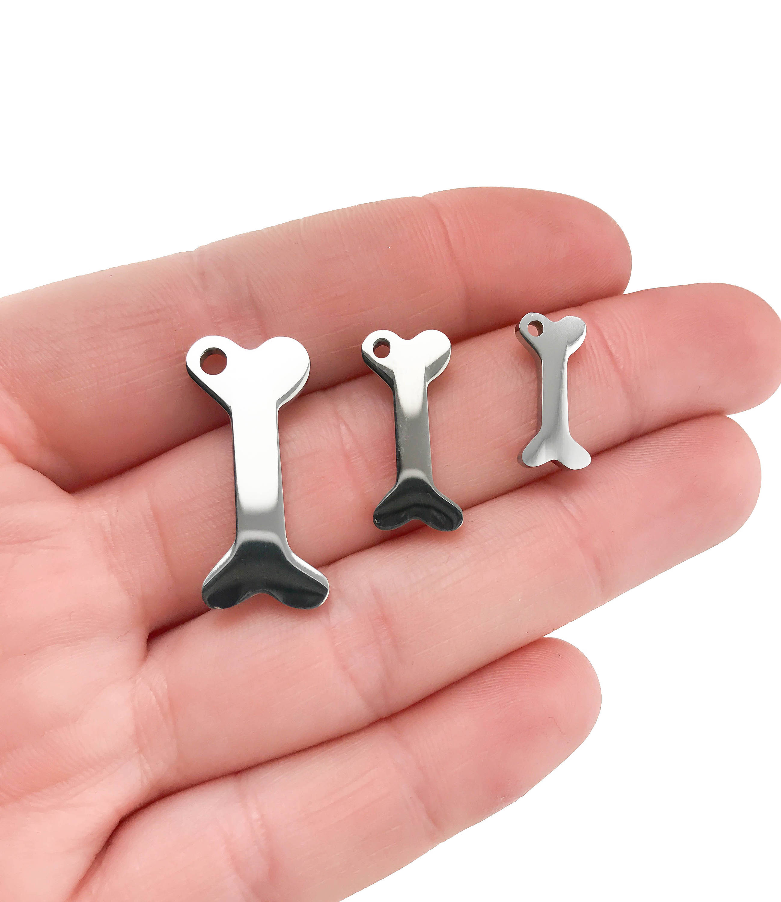 Dog Bone Charms, Stainless Steel, Highly Polished, No Tarnish, US ...