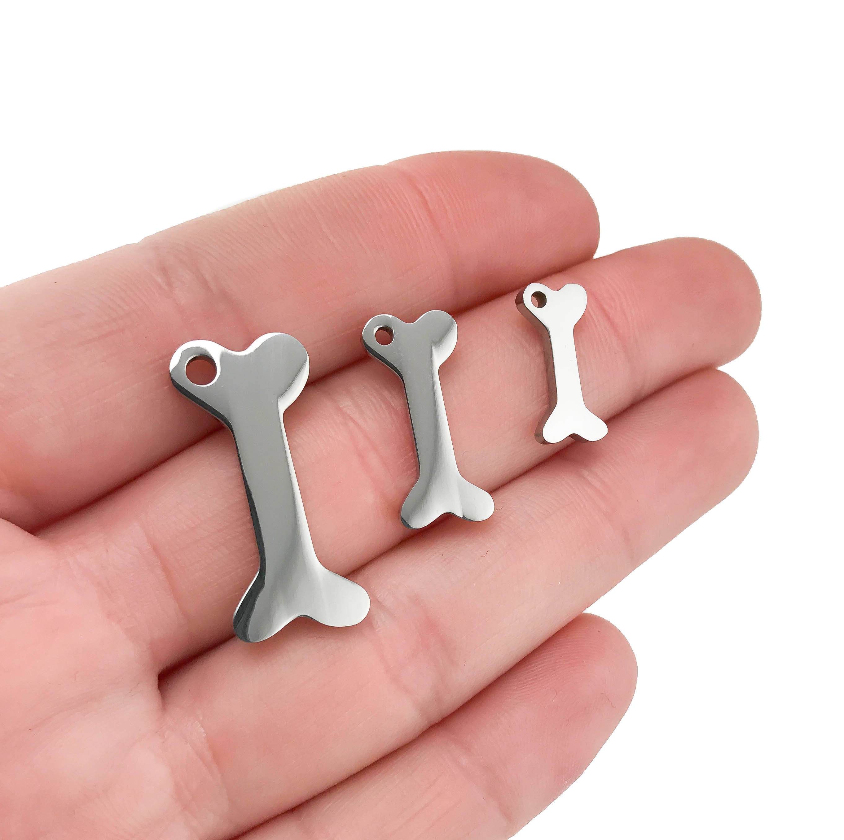 Dog Bone Charms Stainless Steel Highly Polished No Tarnish | Etsy