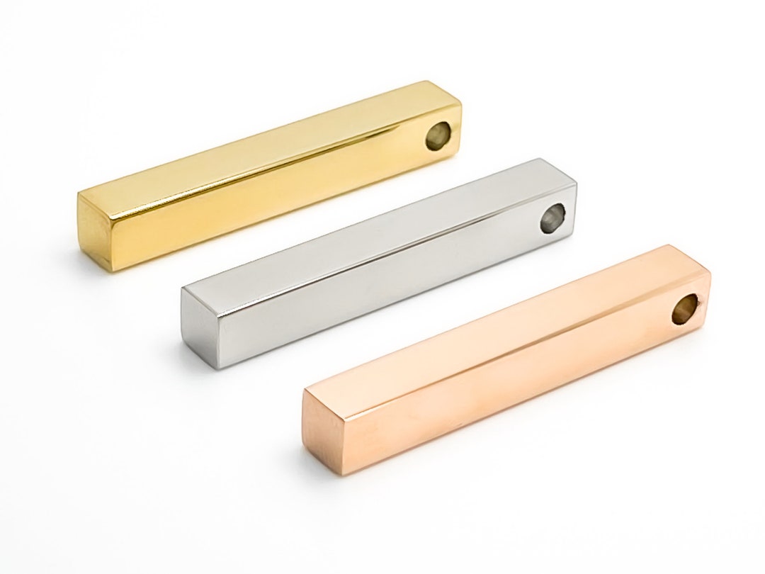 4 Sided Bars, 10pk Stainless Steel Vertical Tag Blanks, Polished Silver ...