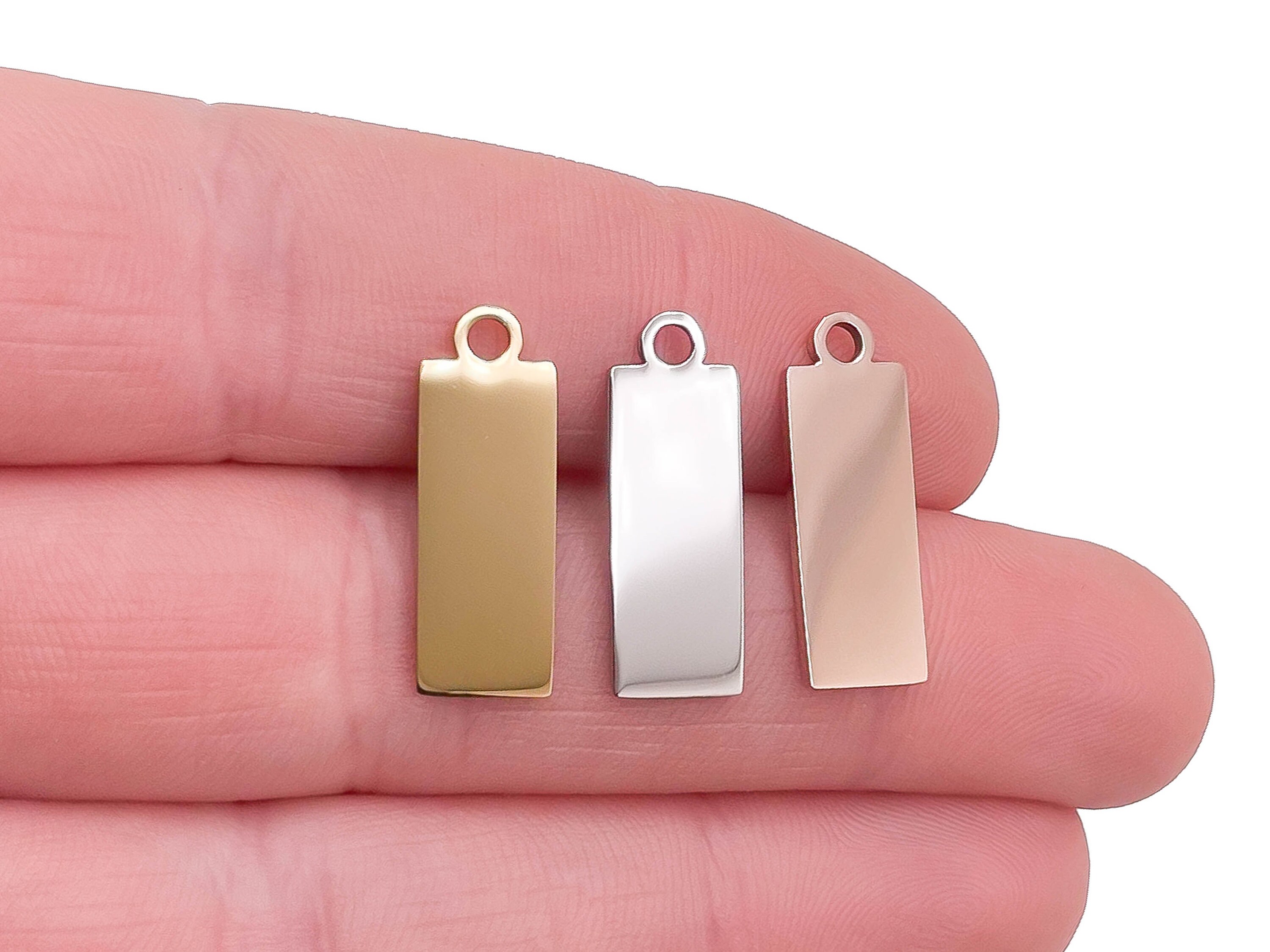 Vertical Steel Tags- Package of 10- Stainless- Charms- High Quality ...