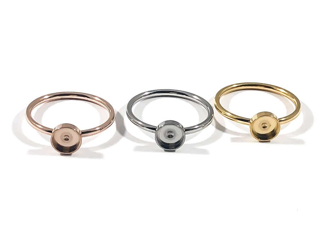 Bezel Ring Blanks-6mm Bezel Cup- Stainless Steel Rings-silver/gold and ...