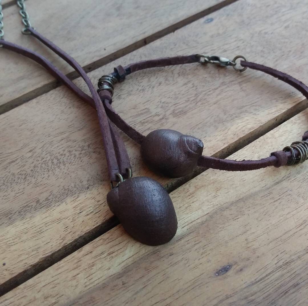 Real Snail Shell Necklace and Bracelet - Etsy