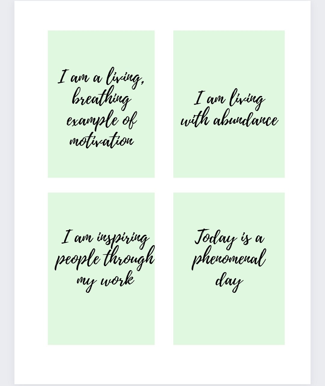 Positive Affirmations Cards Set of 36, Motivation, Inspiration, PDF ...