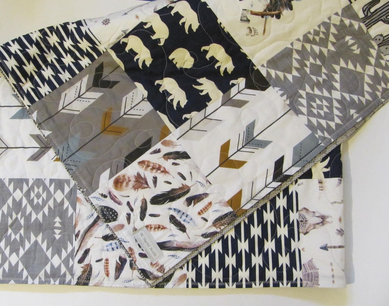 Baby Quilt, Boy AZTEC Quilt, Boho Toddler Quilt - Etsy