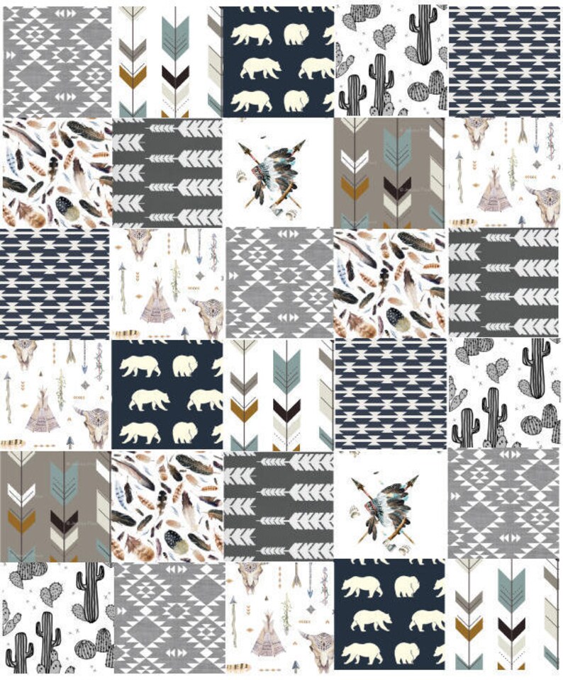 Baby Quilt, Boy AZTEC Quilt, Boho Toddler Quilt - Etsy