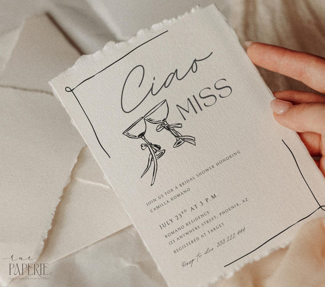 Ciao Miss Invitation, 5x7 Bridal Shower Invitation, La Dolce Vita ...
