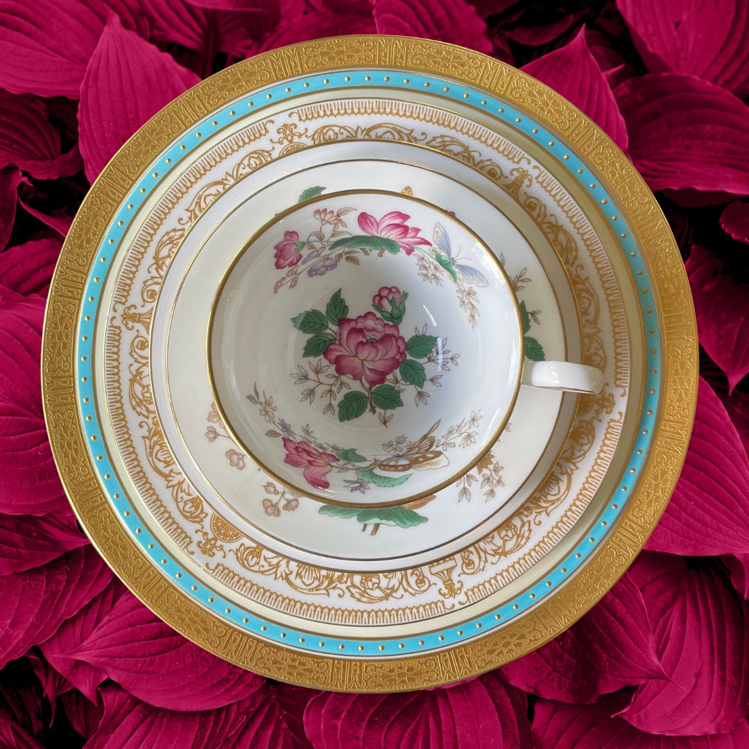Gorgeous Vintage Fine Bone China Custom 8 Place Setting Set 6 - Etsy Gorgeous Vintage Fine Bone China Custom 8 Place Setting Set 6 - Etsy