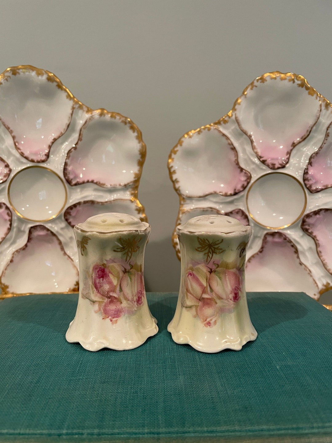 Vintage Salt and Pepper Prov Saxe ES Germany Pink Roses - Etsy