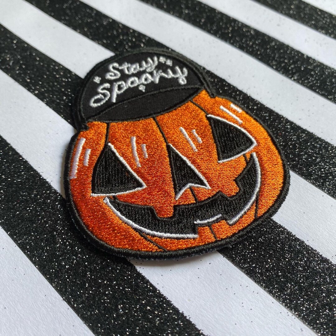 Stay Spooky Pumpkin Bucket - Embroidered Iron-on Patch - Etsy