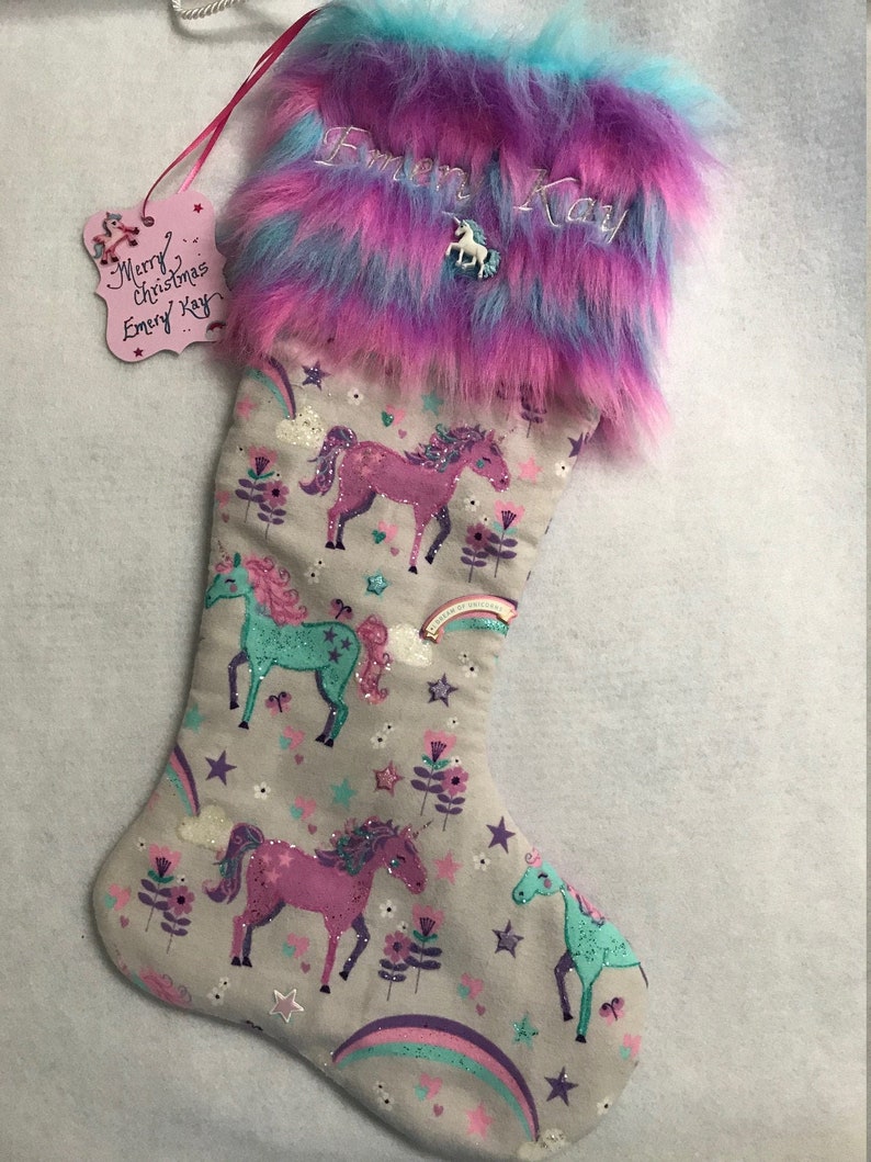 Magical Sparkly Unicorn Christmas Stocking - Etsy