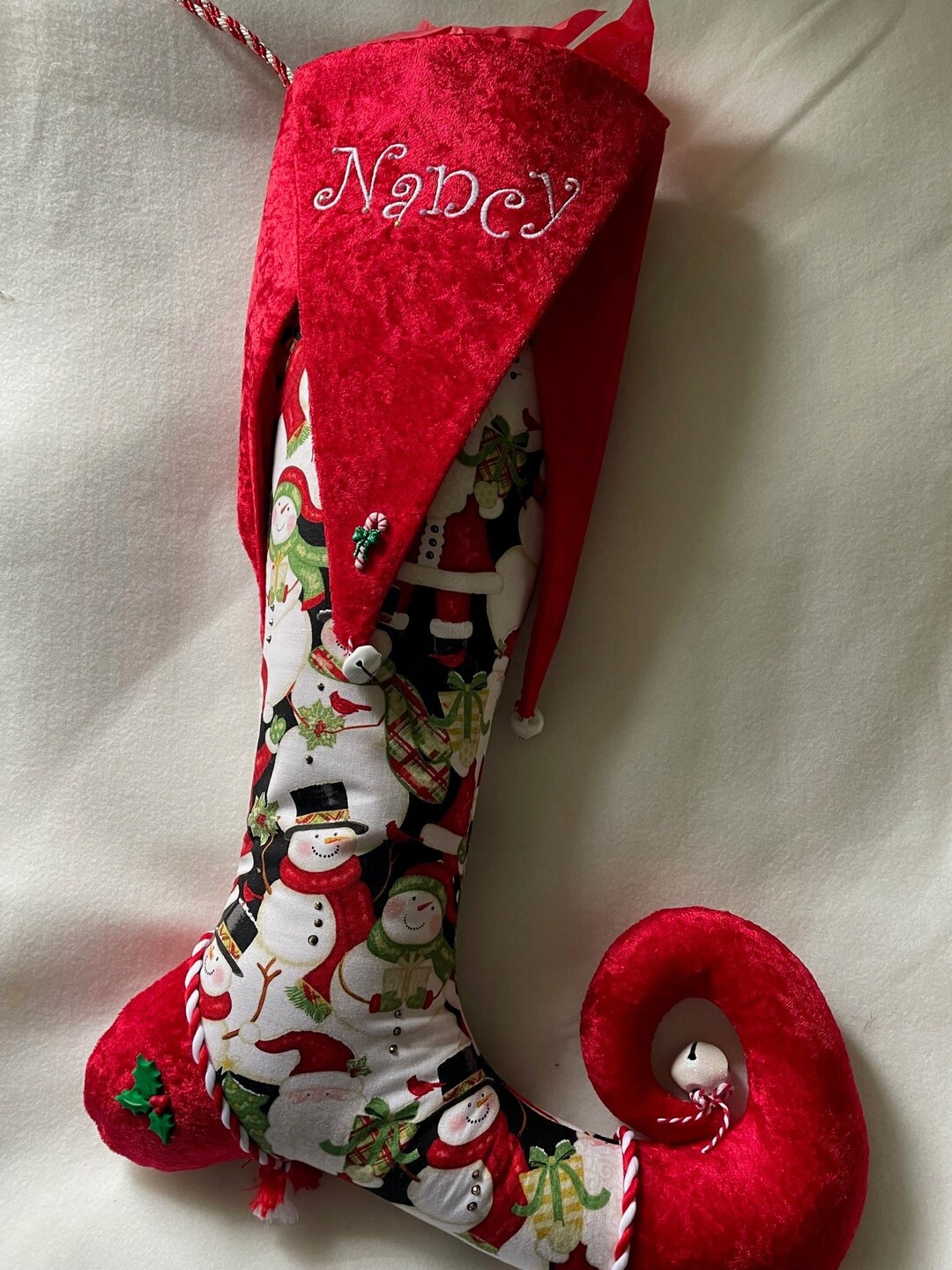 Snowman Elf Toe Christmas Stocking - Etsy