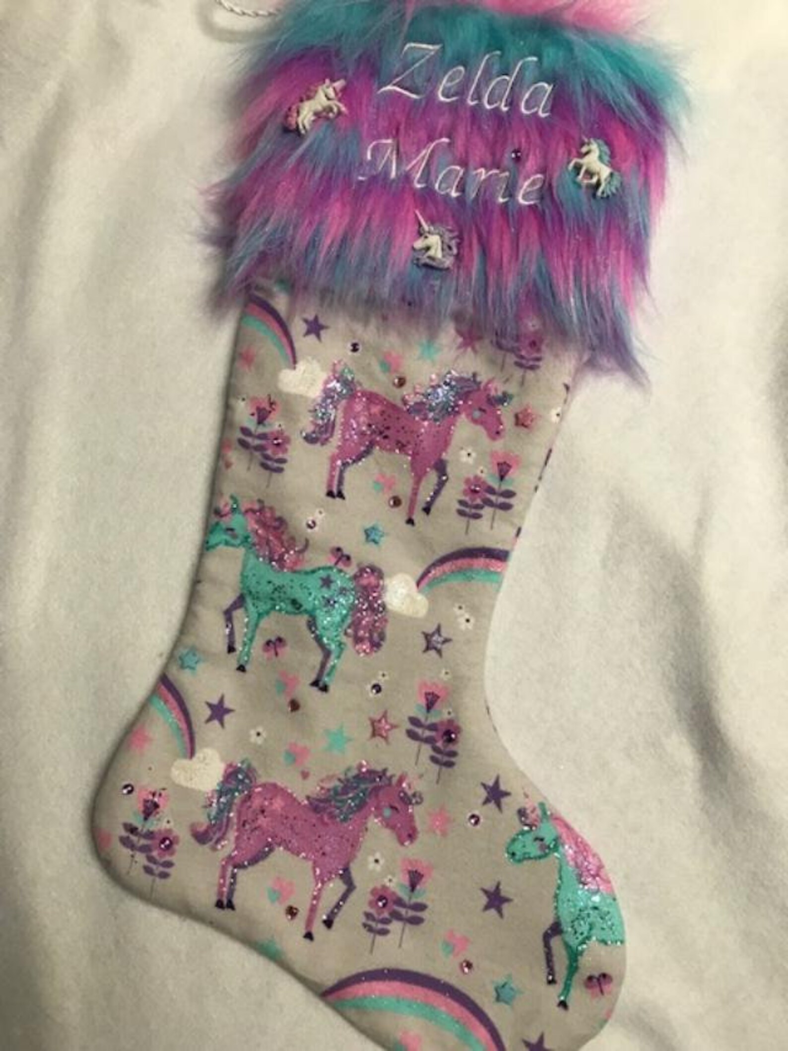 Magical Sparkly Unicorn Christmas Stocking | Etsy