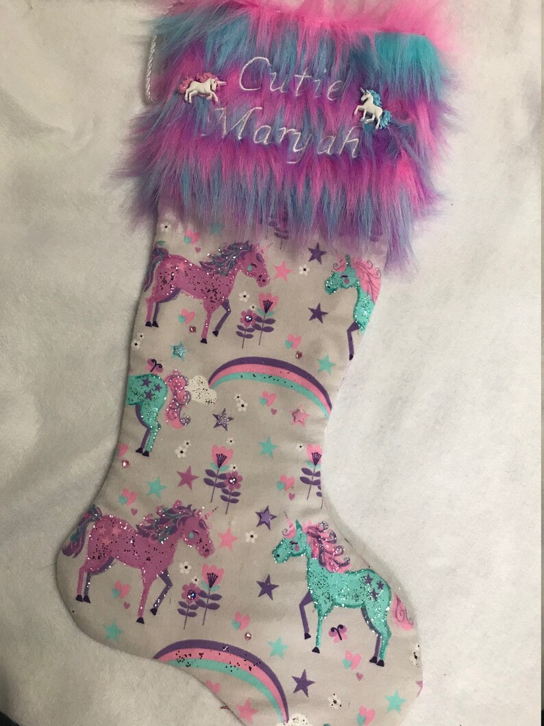 Magical Sparkly Unicorn Christmas Stocking - Etsy