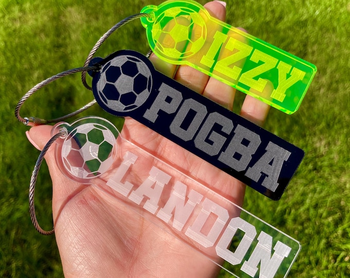 Soccer Tag, Soccer Bag Tag, Soccer Tag, Soccer Team Gift, Football Tag ...