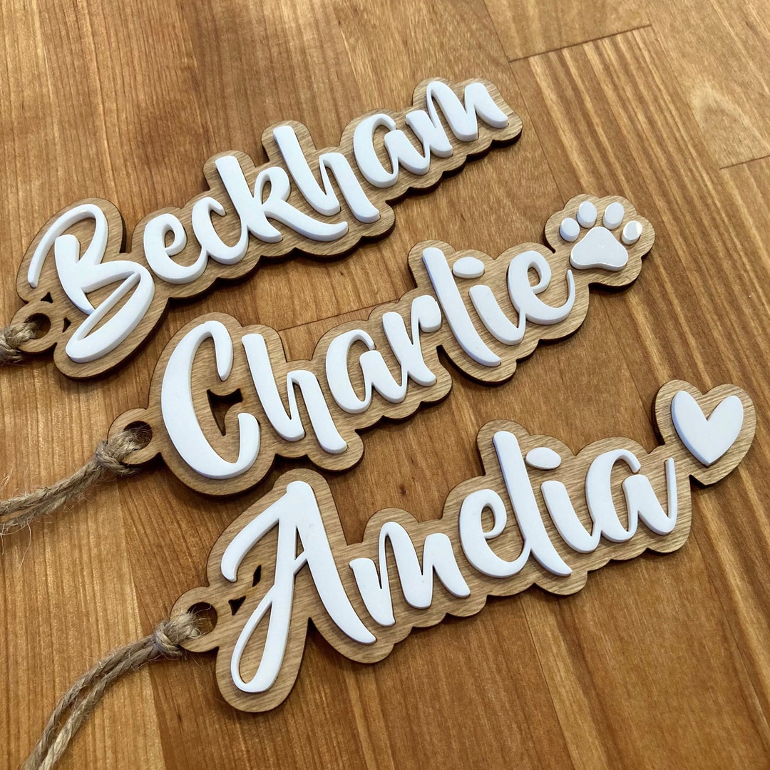 Hand Made Gift Tags Name Tags Wooden Gift Tags Stocking Tags ...