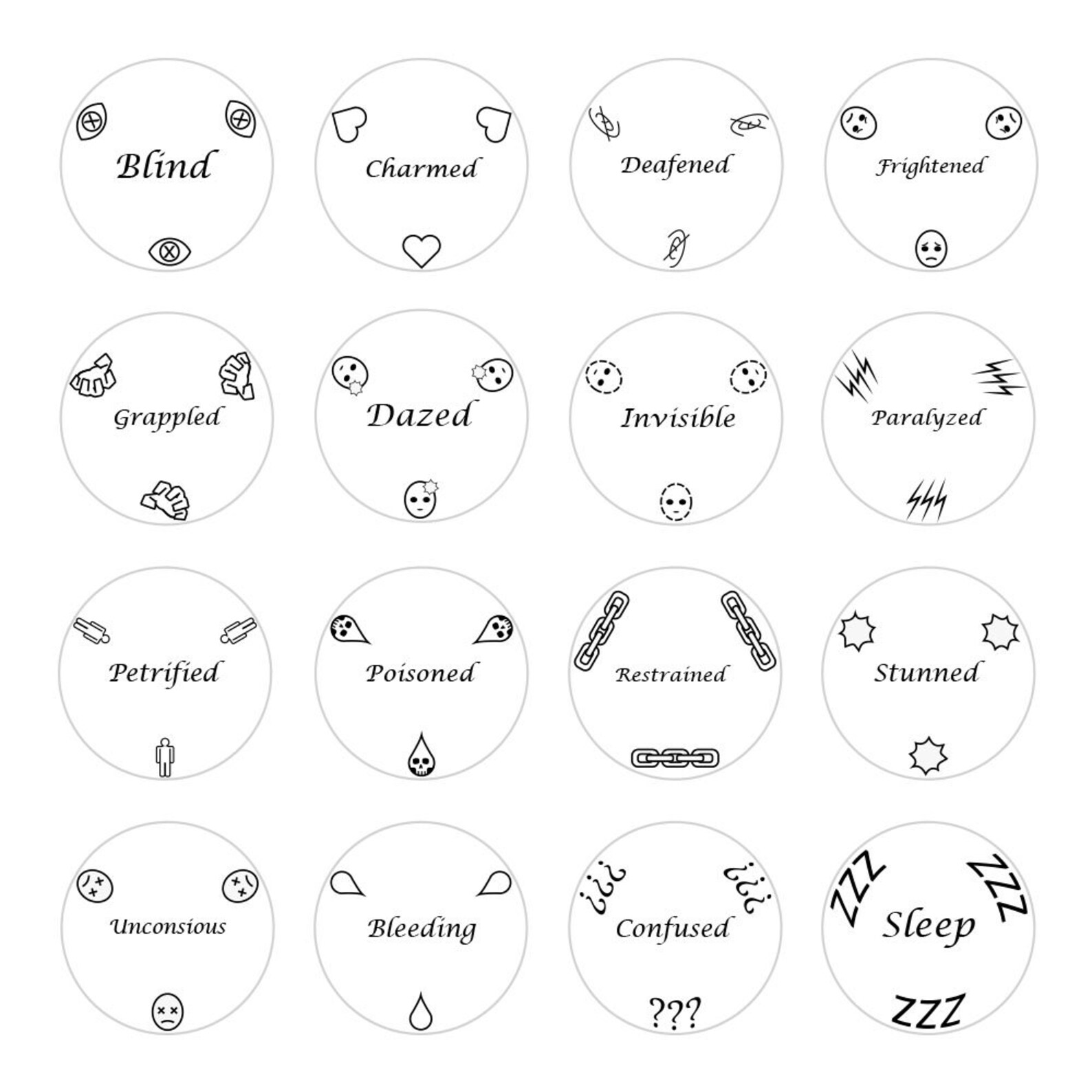 Condition Tokens for TableTop Gaming Acrylic | Etsy