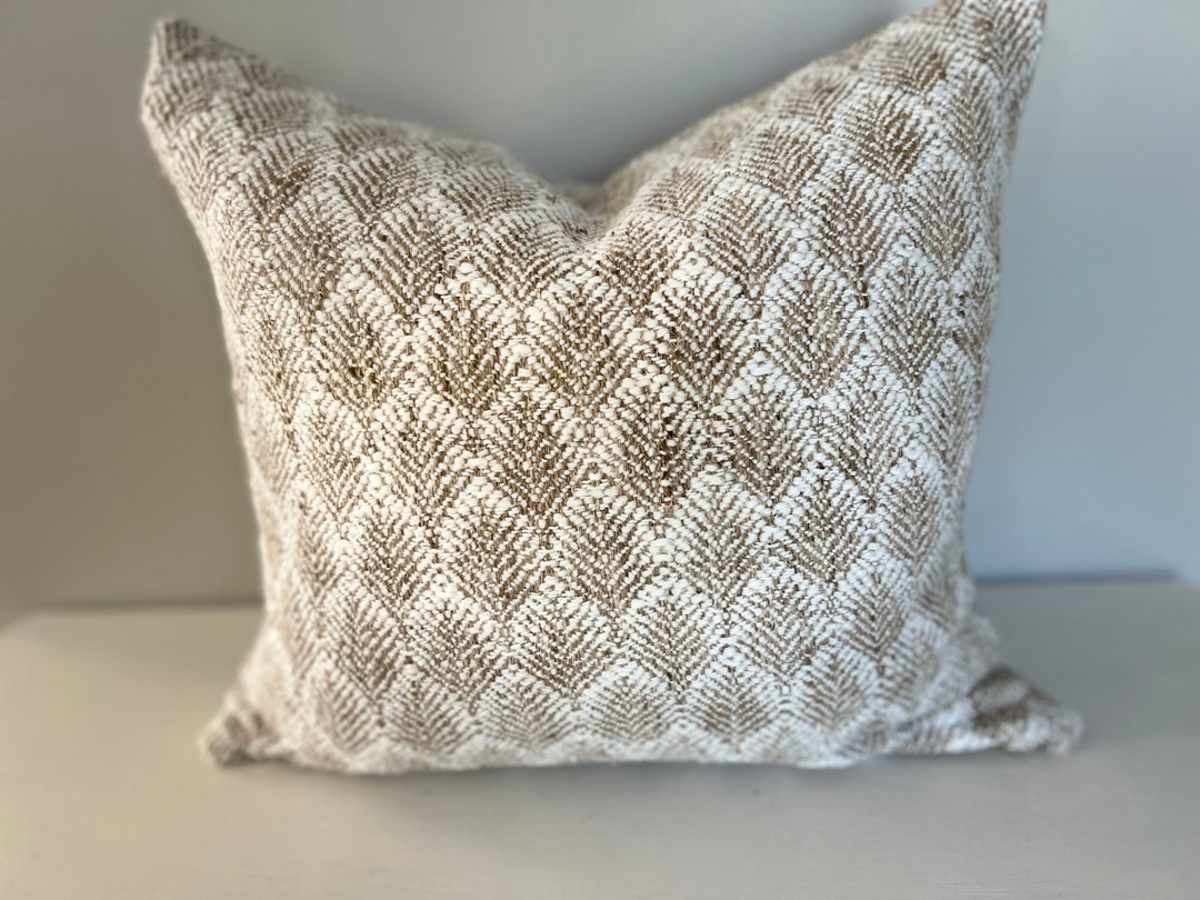 Burlap Neutral Wheat Sheaf Pattern Pillow Cover. - Etsy