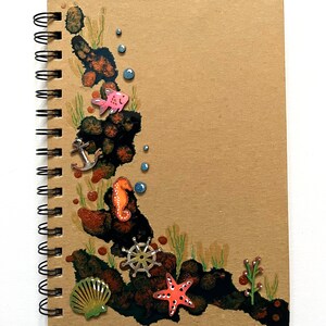 Hand Painted 'under the Sea' Notebook, A5, Hardback, Spiral Bound ...