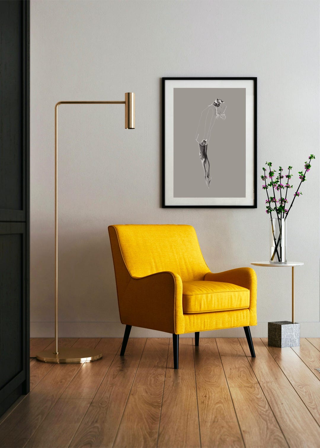 Feminine Wall Art, Minimalistic Drawing, Modern Interior Drawing ...
