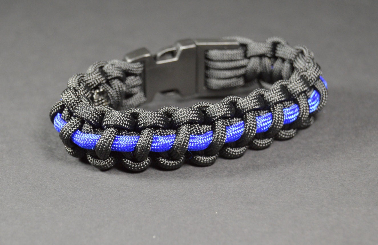 Thin BLUE Line Badass Bracelet - Etsy