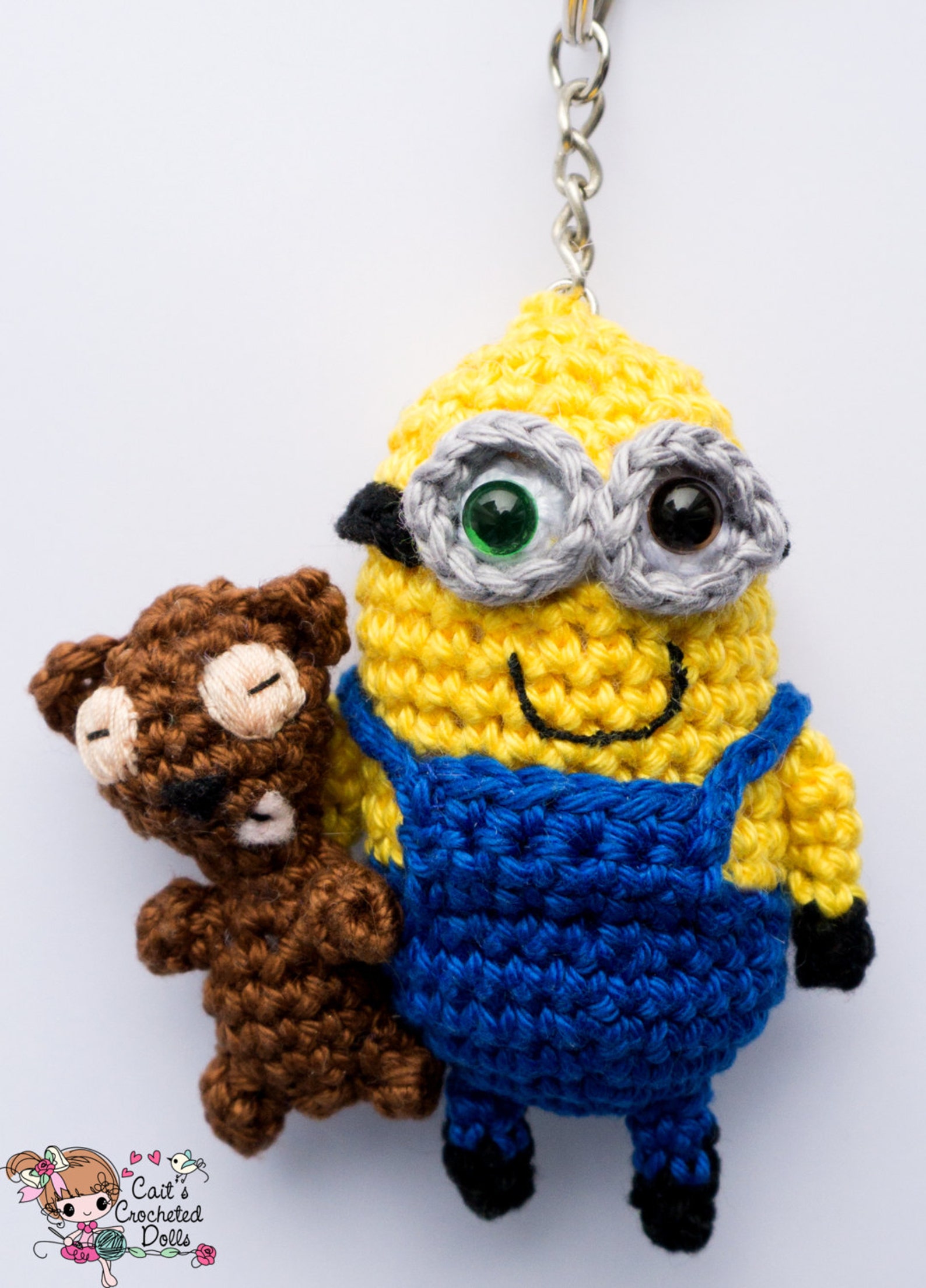 PATTERN crocheted Minion Bob keychain | Etsy