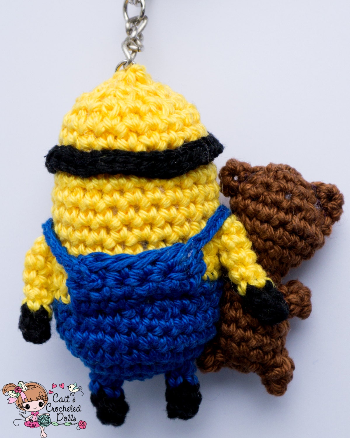 PATTERN crocheted Minion Bob keychain | Etsy