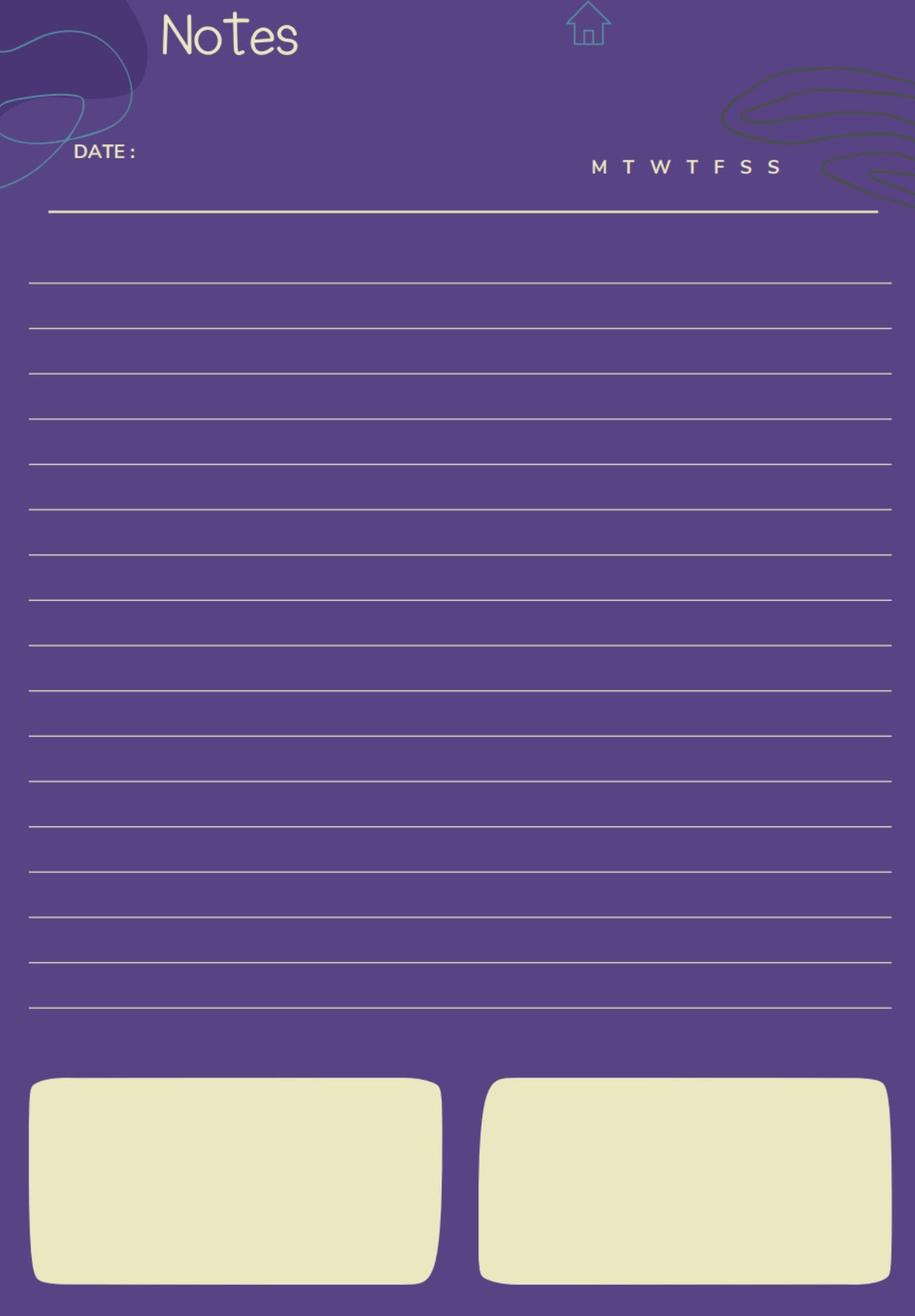 Undated Digital Daily Planner Purple/teal - Etsy