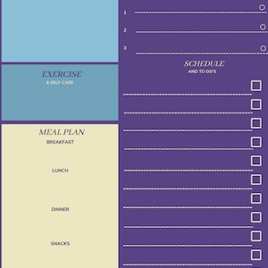 Undated Digital Daily Planner Purple/teal - Etsy