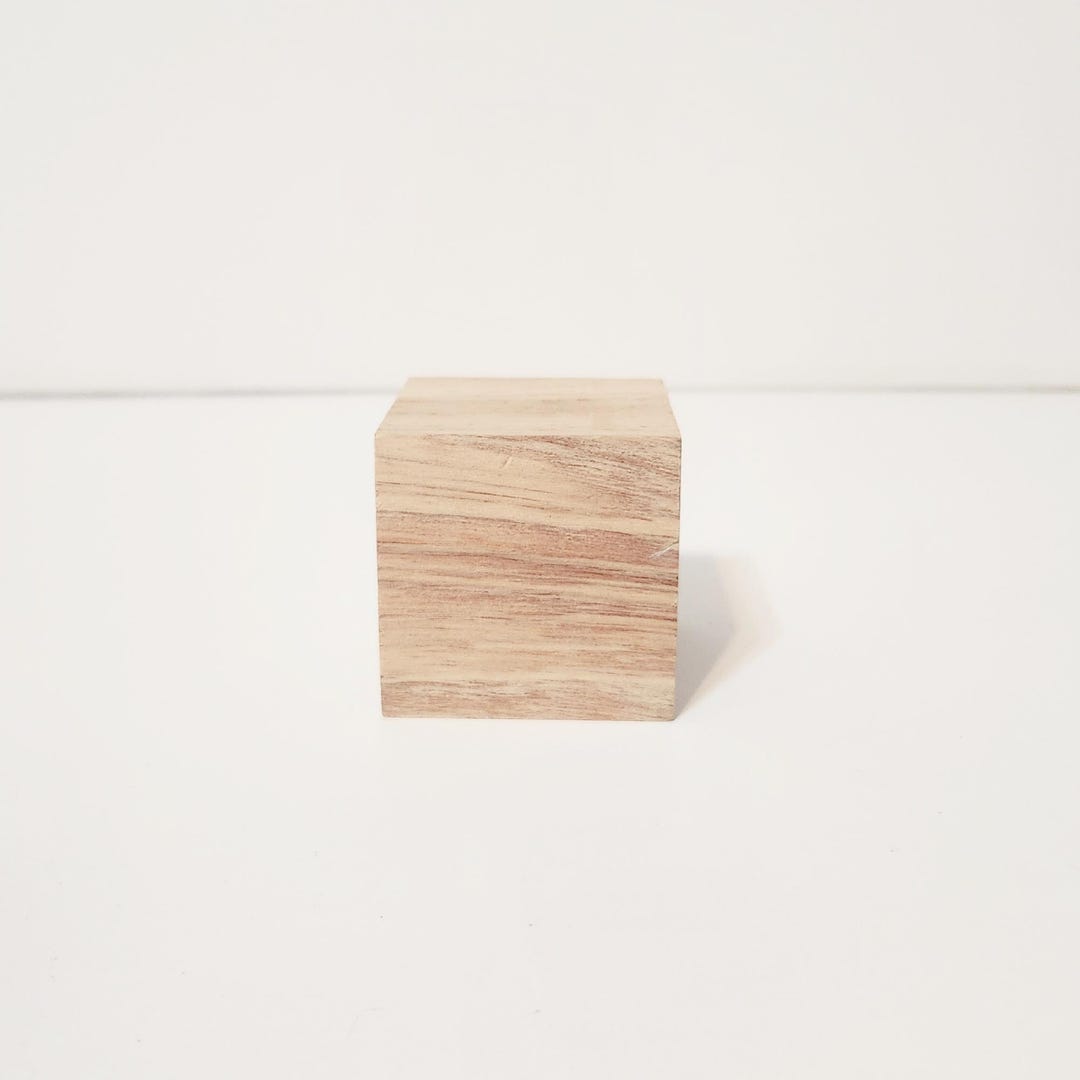 Wooden Block, 2 Inch Unfinished Wood Block, Birch Wood Cubes for Crafts ...