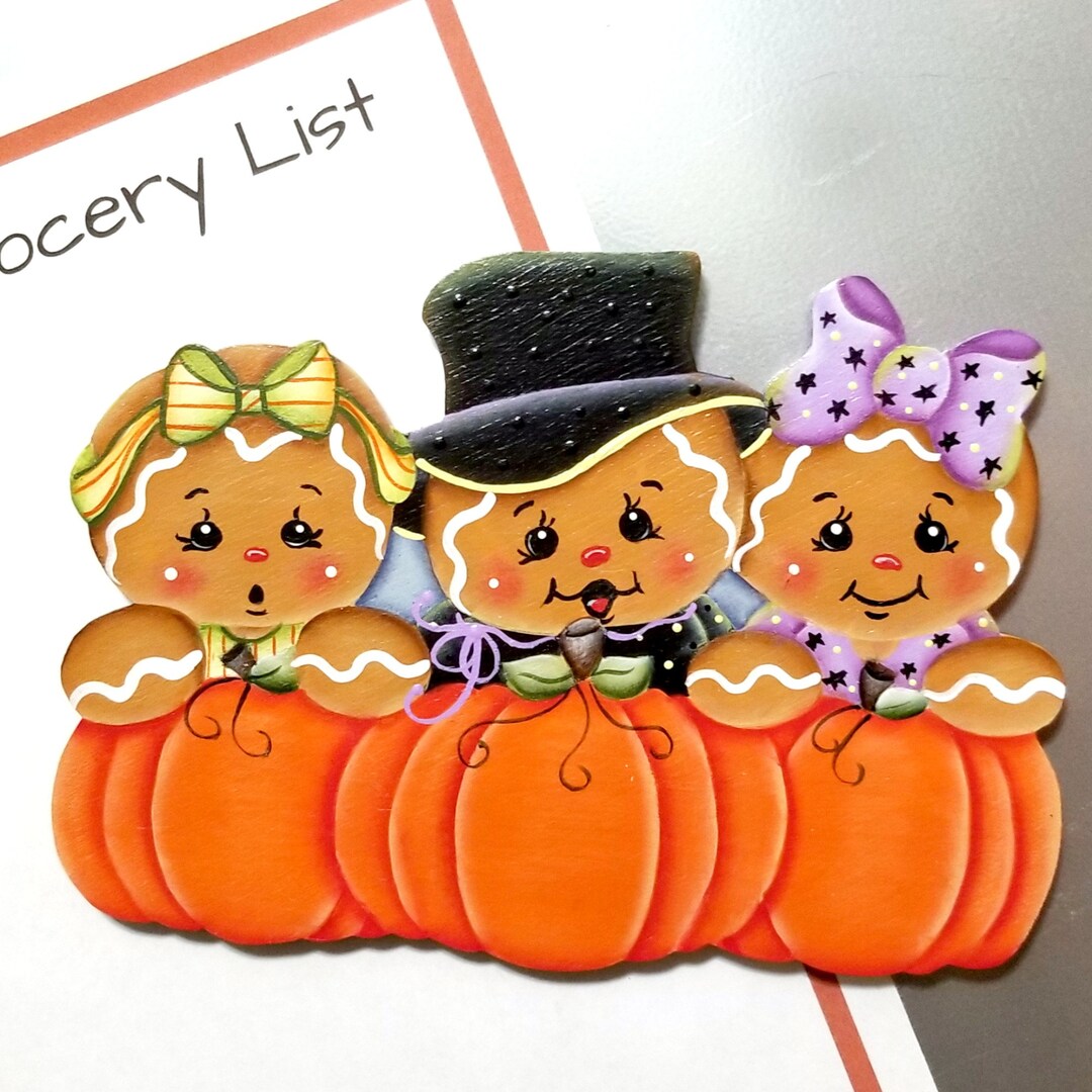 Fall Gingerbread Pumpkin Fridge Magnet or Shelf Sitter #155 - Etsy