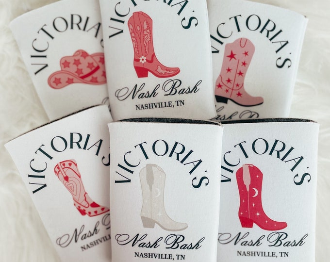 Personalized Monogram Cowboy Hat With Cowboy Boot Regular Size Koozies ...