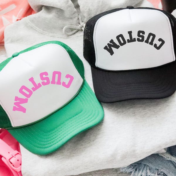 Upside Down Text Hat - Etsy