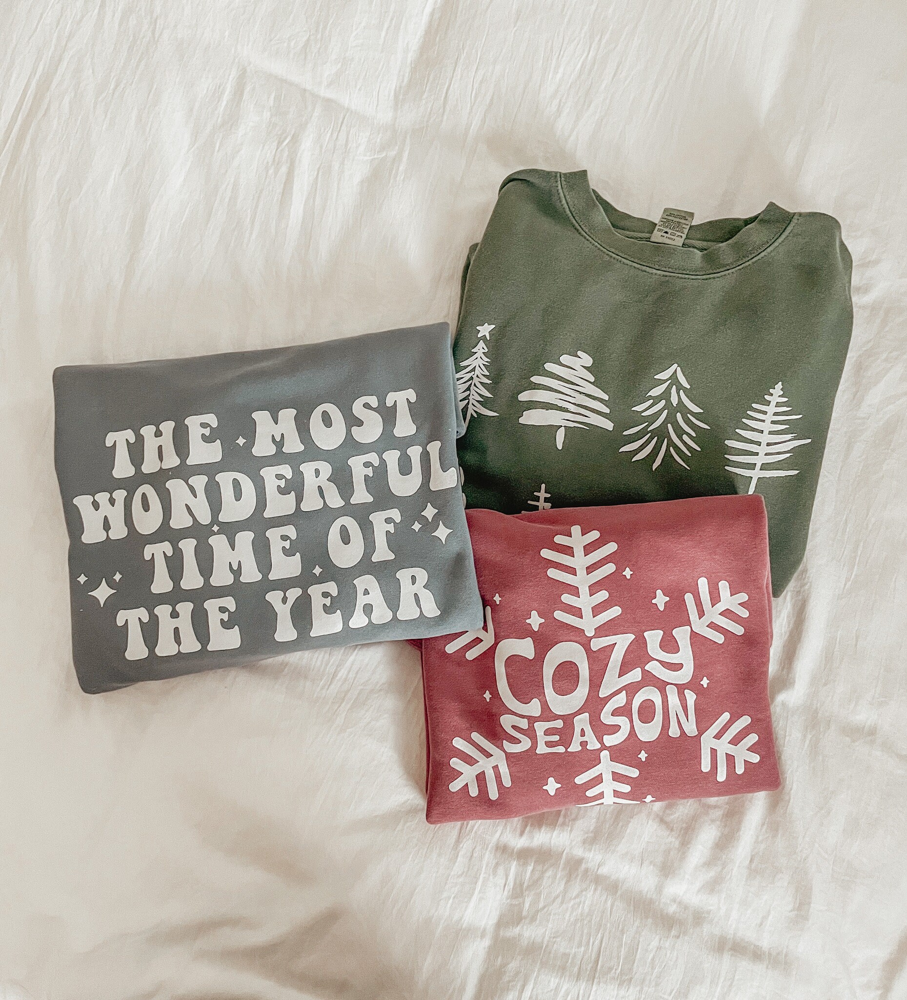 Christmas Tree Winter Sweatshirt Comfy Crewneck T-shirt - Etsy