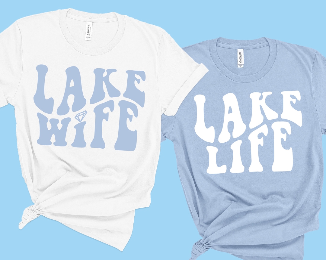 Lake Wife Bachelorette Shirts Lake Life Wavy Text Retro Batch Shirts ...