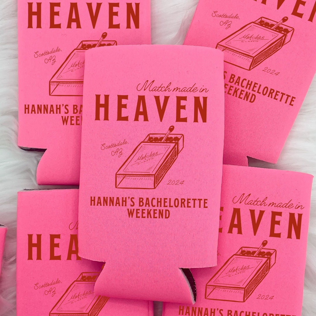 Personalized Match Made in Heaven Bachelorette Can Cooler | Perfect ...