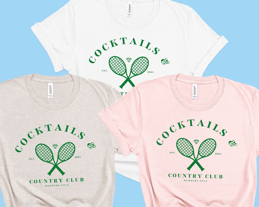 Country Club Bachelorette Party Shirts Tennis Club Golf Club Coastal ...
