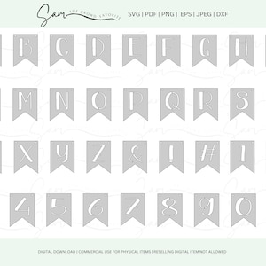 Scalloped Pennant Banner SVG | Alphabet SVG | Numeric SVG | Bunting ...