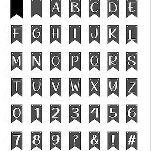 Pennant Banner SVG | Alphabet & Numeric SVG | Bunting Flag | Template ...