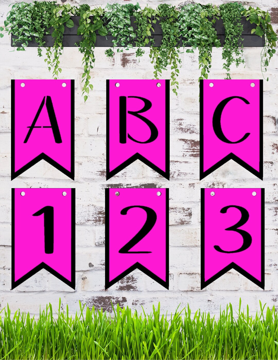 Pennant Banner SVG | Alphabet & Numeric SVG | Bunting Flag | Template ...