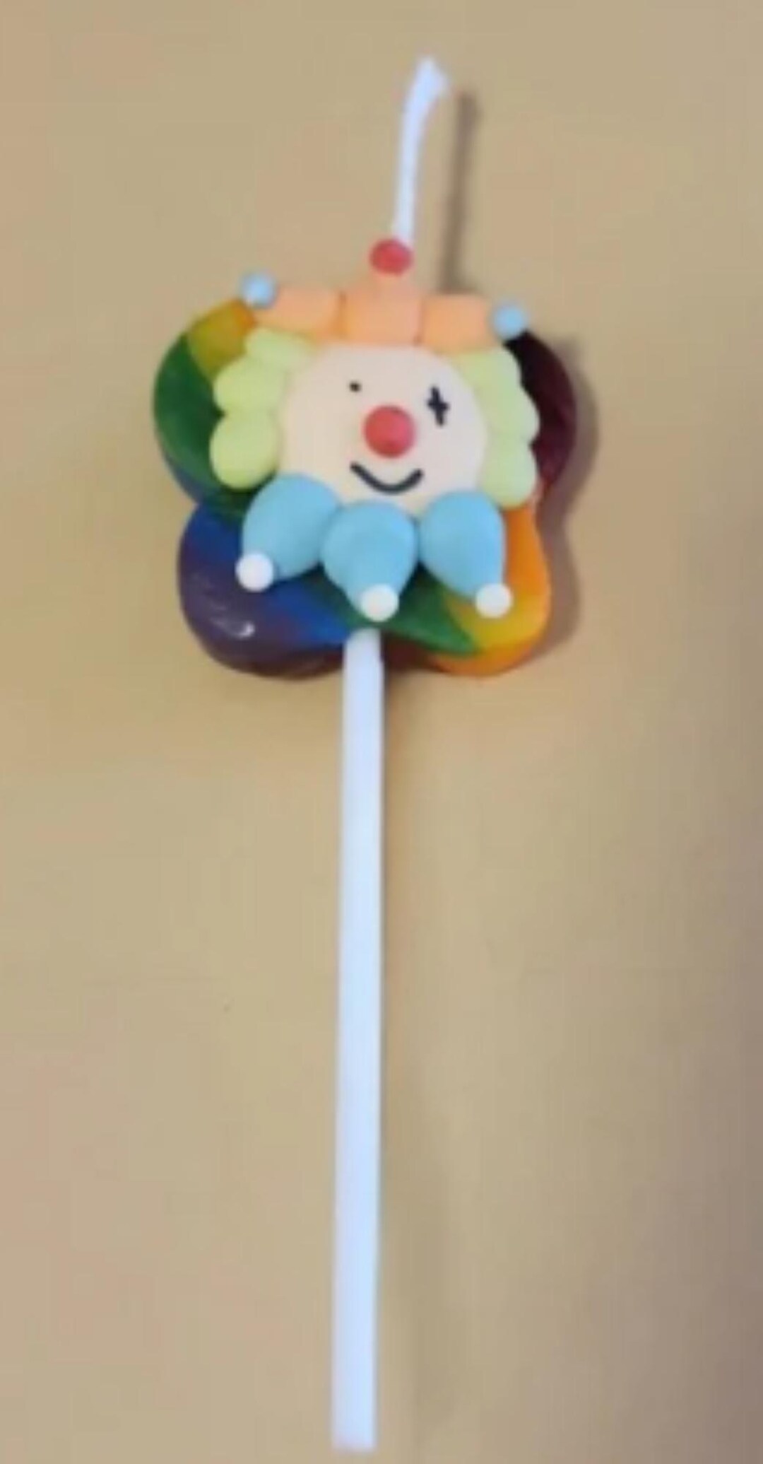 Clown Edible Birthday Candle • Chocolate Cake Topper - Etsy