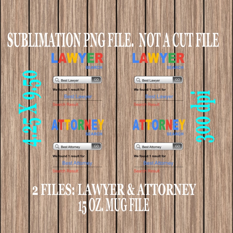 Attorney / Lawyer Search Sublimation PNG Mug File - 15 Oz. Full Wrap ...