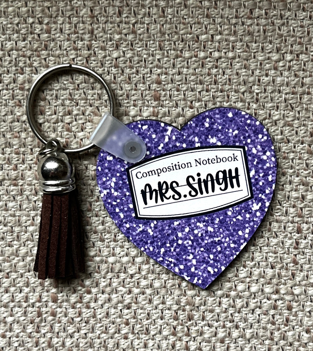 Composition Notebook Teacher Keychain - Personalized - Etsy