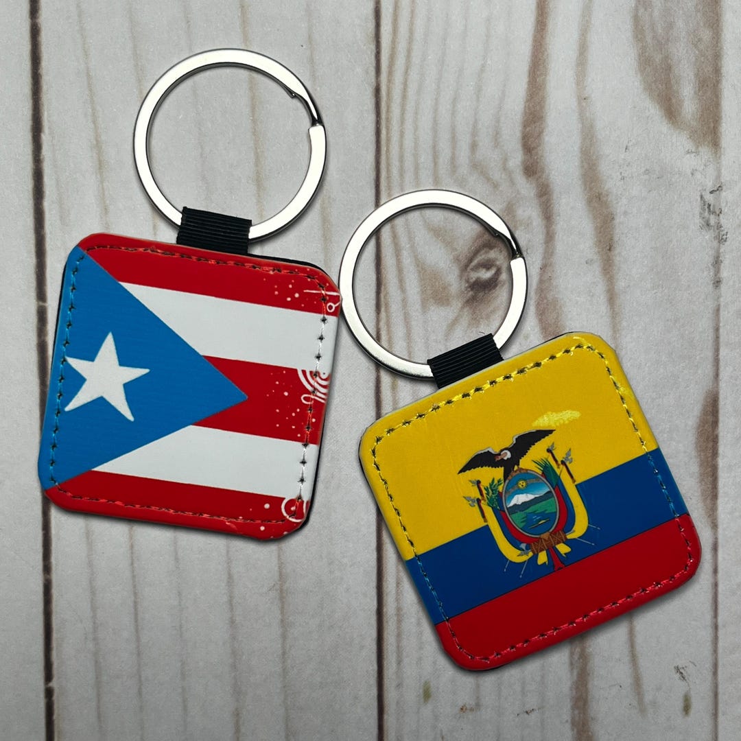 Custom Country PU Leather Keychains - Etsy