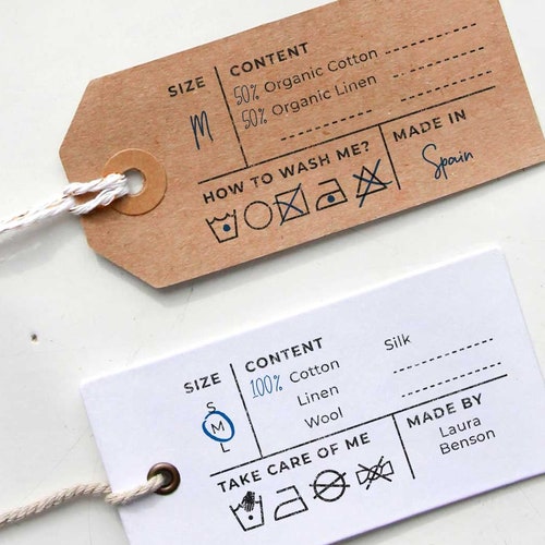 Stamp for Garment Tags With Fiber Content and Care - Etsy