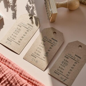 Kids Clothing Size Label Rubber Stamp for Small Shops, Customizable ...