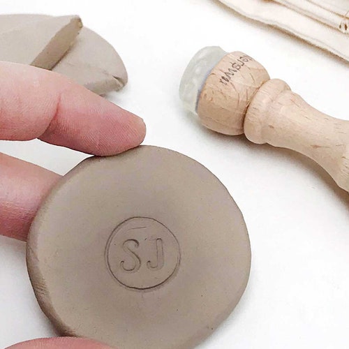 Mini Stamp for Pottery With Your Initials Small Monogram | Etsy
