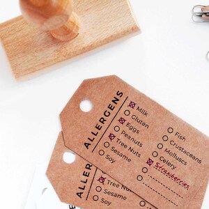 Food Allergy Rubber Stamp for Allergen Labels and Tags, Allergy ...