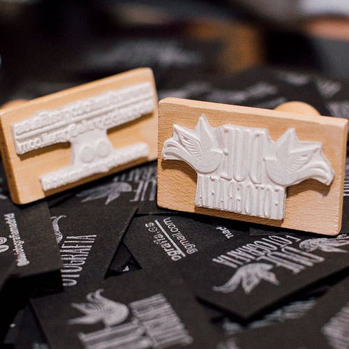 Double Sided DIY Business Card Stamps Custom Business Card - Etsy
