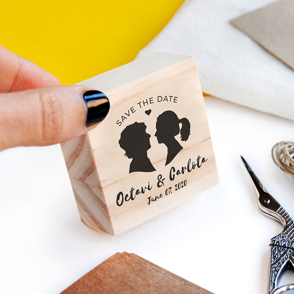 Custom Couple Silhouette Stamp Custom Wedding Stamp Custom - Etsy